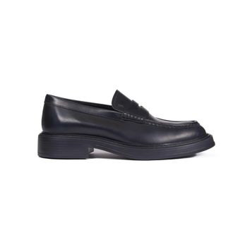 Tod's Homme, Chaussures, Noir, Taille: 42 EU Mocassin en Cuir avec Logo