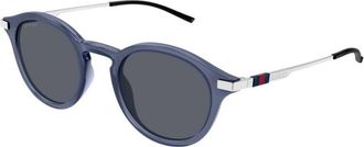 Gucci Runde Sonnenbrille - - Accessories - unisex - Blau - 48 MM