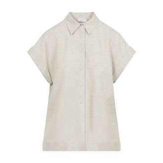 PESERICO Femme, Blouses et Chemises, Beige, Taille: 36 FR S06498.02629 Chemise en lin