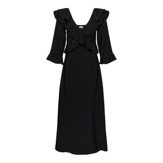 Kaffe Kaelsie Midikleid - - Dresses - Damen - Schwarzk - M