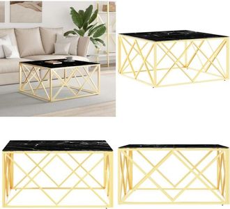 vidaXL Couchtisch Golden 80x80x40 cm Edelstahl und Glas - Esszimmertisch - Couchtisch - Wohnzimmertisch - Dekotich - Sidetable - Home & Living