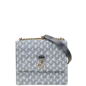 Jimmy Choo London Pre-owned Baumwoll-Umh&auml;ngetasche - - Pre-owned - Damen - Blau - ONE SIZE