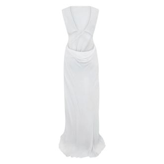 Alberta Ferretti Langes Kleid mit Cut-out - - Dresses - Damen - Wei&szlig; - XL