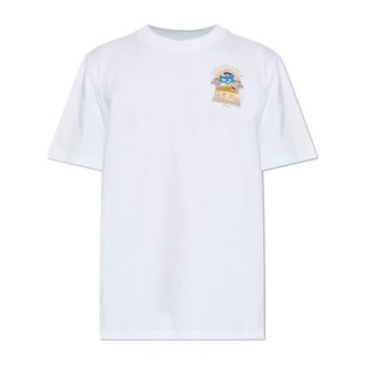 Casablanca Homme, Tops, Blanc, Taille: XS T-shirt avec imprim&eacute; color&eacute;