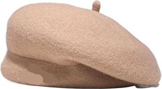 Generic B&eacute;rets &eacute;pais en Feutre de Laine for Femme, Style r&eacute;tro, Automne-Hiver, Chapeau Peintre Classique &agrave; Grosse t&ecirc;te(Light Pink)