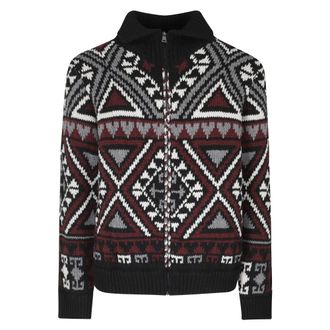 Roberto Collina Geometrischer Jacquard-Strickcardigan aus Kaschmir und Wolle - - Knitwear - Herren - Rot - M