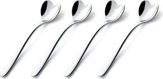 Alessi A di Alessi, Big Love AMMI01CUS4 - Set de Cuillers &agrave; Glace Design, Acier Inoxydable, 4 pi&egrave;ces 17,00 x 19,00 x 10,00 cm