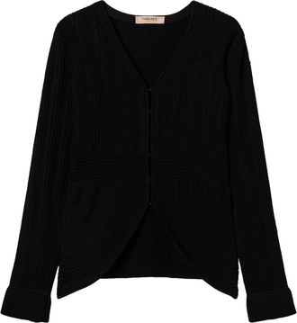 Twin-Set Cardigan mit schmalem Schnitt - Schwarz