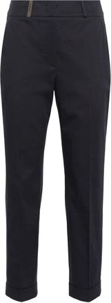 PESERICO Femme, Pantalons, Bleu, Taille: 40 FR Pantalon Cropped Taille Haute