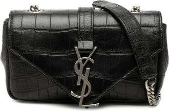Saint Laurent Sac bandouli&egrave;re en cuir gaufr&eacute; pr&eacute;-aim&eacute; - Femme - Pre-owned - Noir - Taille: ONE Size