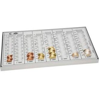 Wedo Wedo - Geldz&auml;hlbrett Kompakt 33,3 x 3,1 x 18,3 cm (b x h x t) eur 1 Cent 2 Cent 5 Cent 10 Cent 20 Cent 50 Cent 1 Euro 2 Euro lichtgrau