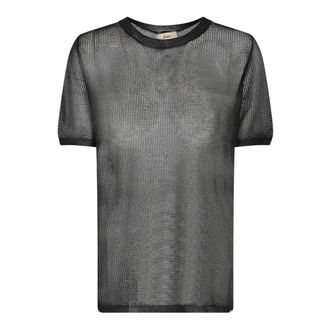 Herno Luxuri&ouml;ser Schwarzer Strickpullover Kurzarm - - Tops - Damen - Schwarzk - L