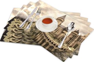 IUBBKI Set mit 4 Tischsets - Hogwarts Castle - Rutschfeste, schmutzabweisende, hitzebeständige Tischsets für Esszimmer, Zuhause, Innendekoration, 30,5 x 45,7