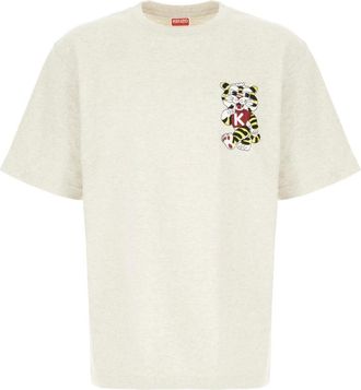 Kenzo Homme, Tops, Gris, Taille: XL T-shirt oversize brod&eacute; Tigre Sauvage