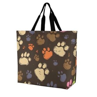 Generic Empreintes De Pattes De Chien Sac Courses R&eacute;utilisable Sacs De Courses Grand Sac A Main Femme Pour Universit&eacute; Gym Voyage