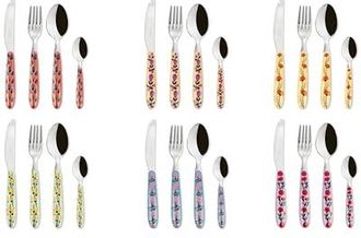 Excelsa Arles Besteckset mit 24 Stück, Edelstahl, Griff aus Kunststoff