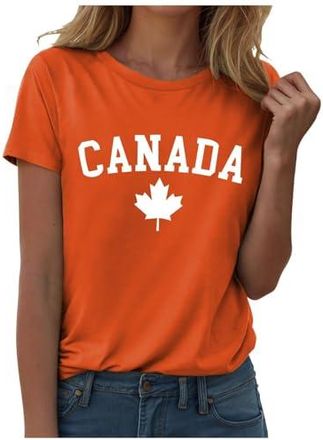Generic T-shirt pour femme avec inscription &laquo; Keep Canada Flag &raquo;, Orange, XXL