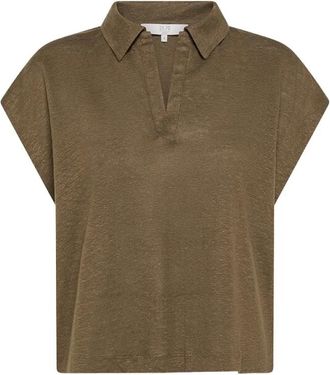 Seventy Femme, Tops, Vert, Taille: 40 FR Polo en jersey flamm&eacute;