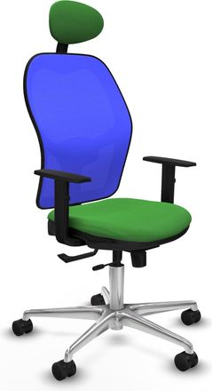 Piqueras y Crespo Ergonomischer Stuhl mit 1D-Armen, h&ouml;henverstellbare Lendenwirbelst&uuml;tze und festes Kopfteil, ausgestattet mit Syncro/Traslack und injiziertem Schaumsto