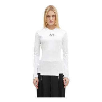 VETEMENTS Oval Logo Cut-Up Longsleeve - - Tops - Damen - Wei&szlig; - S