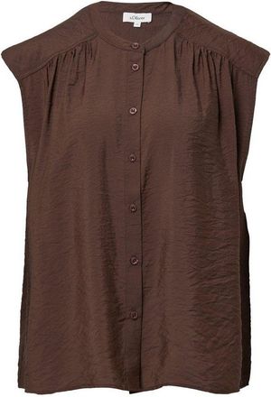 s.Oliver Blusentop Bluse Weites Blusentop mit Raffung und Spitzen-Detail