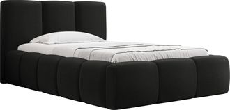 Mirjan24 Polsterbett Koweni mit Bettkasten, Bettgestell mit Lattenrost, Bett mit Polsterkopfteil und Vertikale Streifen Nähdesign (Kronos 07, 90 x 200 cm)