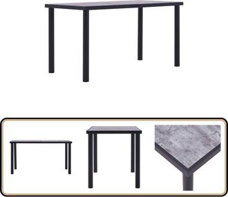 vidaXL Esstisch Schwarz und Betongrau 140 x 70 x 75 cm MDF - Esstisch - Moderner Esstisch - Schwarzer Esstisch - Grauer Esstisch - Holzoptik Esstisch