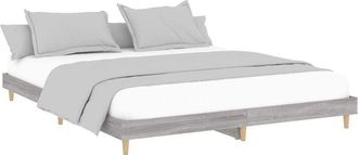 vidaXL Bettgestell Grau Sonoma 200x200 cm Holzwerkstoff Vidaxl