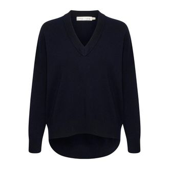 Inwear Marineblauer V-Ausschnitt Pullover - - Knitwear - Damen - Blau - XS