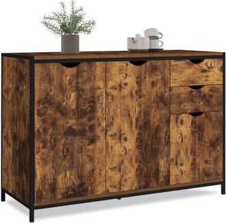 IDMarket Idmarket - Buffet bas 110 cm dayton avec placards et tiroirs design industriel