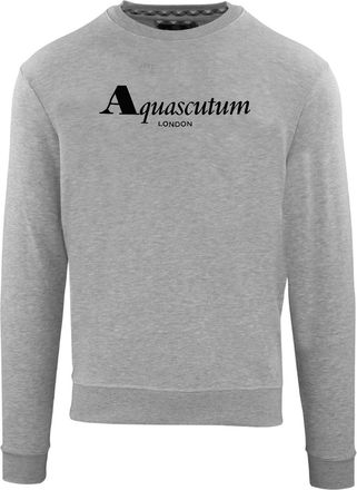 Aquascutum Sweatshirt f&uuml;r Herren/Damen Unisex, Logo, gerippt (Grau)