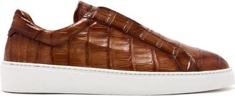 Magnanni baskets à effet peau de crocodile - Marron