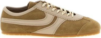 Dries Van Noten Homme, Chaussures, Beige, Taille: 41 EU Baskets en daim &agrave; finitions en cuir