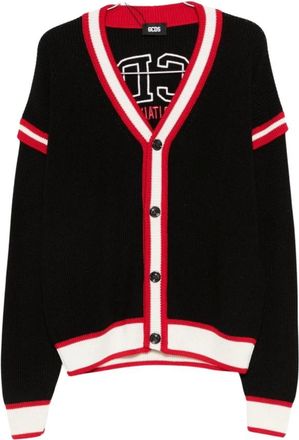 GCDS Gcds, Homme, Pulls, Noir, Taille: S Cardigan Boutonn&eacute;