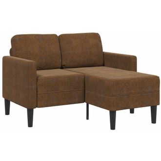 vidaXL 2-Sitzer-Sofa mit Chaiselongue L-Form Braun 125 cm Kunstleder Vidaxl