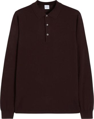 Aspesi Homme, Pulls, Brun, Taille: S Polo &agrave; manches longues en laine vierge