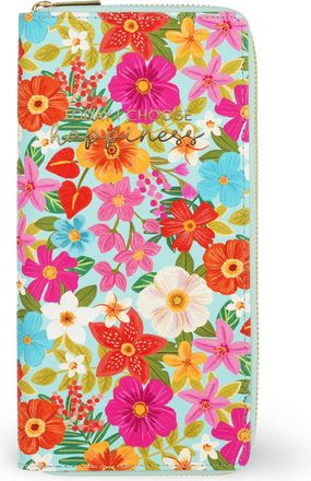 Legami Legami - Reise-Dokumententasche mit Blumen, Reisepass Organizer, RFID-Blocking, 4 große Taschen, 7 kleine Taschen, Reißverschluss, 11 x 24 x 3 cm, Blu