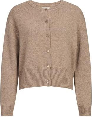 Saison 1865 Cardigan duveteux &agrave; col rond en cachemire