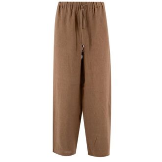 Antonelli Femme, Pantalons, Brun, Taille: 40 FR Svezia Wide Pantalons