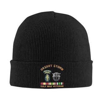 Generic Bonnet Hiver V&eacute;t&eacute;ran des Forces Sp&eacute;ciales Am&eacute;ricaines De LOp&eacute;ration Temp&ecirc;te du D&eacute;sert Respirant Chapeau Tricot&eacute; Unisexe Bonnet Thermo pour Temps Froid