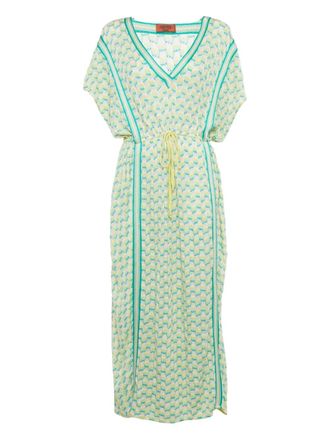 Missoni robe trompe-loeil &agrave; lien de resserrage - Jaune