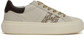 Hogan Femme, Chaussures, Blanc, Taille: 38 EU Cassetta H Glitter Baskets