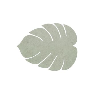 Lind DNA Tischset Monstera Recyceltes Leder Hippo Olive Grün, Maße: 26cm x 22cm, 989956