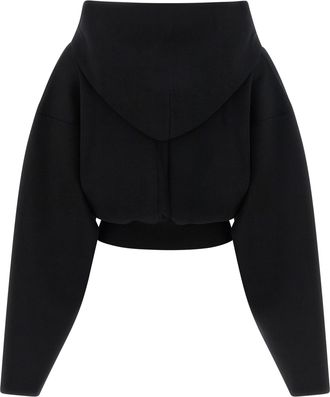 Rick Owens Cropped Viscose Sweatshirt - Black