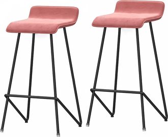 Generic Samt-Barhocker, Tresenhocker mit Metallbeinen und Fu&szlig;st&uuml;tze, 26/30 Zoll gepolsterte Barst&uuml;hle, hohe St&uuml;hle f&uuml;r K&uuml;cheninsel und Esszimmer