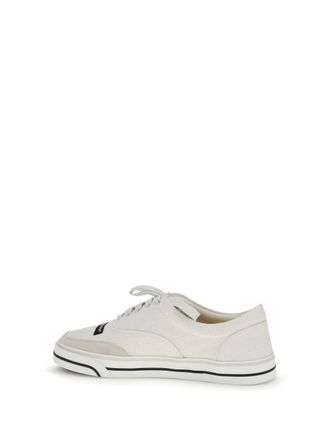 Dolce & Gabbana Mens Sneakers Sailing Linen White-Chalk Upper: Trainers White/chalk