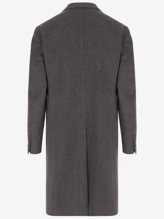 Tagliatore Mens Coat Double-Breasted Wool Grey