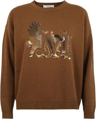 Max Mara Femme, Pulls, Brun, Taille: 36 FR Pull Oversize en Laine et Cachemire