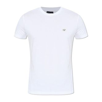 Emporio Armani T-Shirt mit Logo-Patch - - Tops - Herren - Wei&szlig; - 2XL