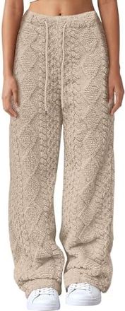 Generic Pantalon de sport pour femme - Pantalon de jogging moelleux pour femme - Baggy - Doublure en peluche - Pantalon dhiver chaud - Pantalon dhiver moelleu